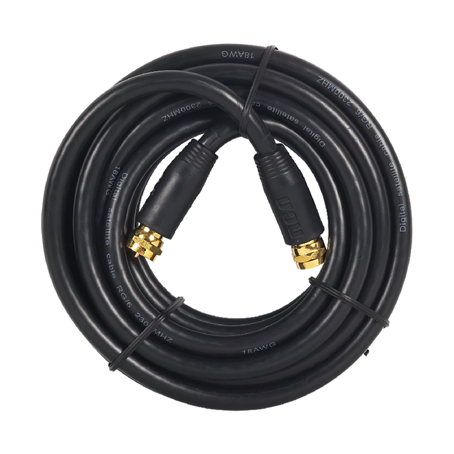 RCA VH612R RG6 Coaxial Cable (12ft; Black) - Walmart.com