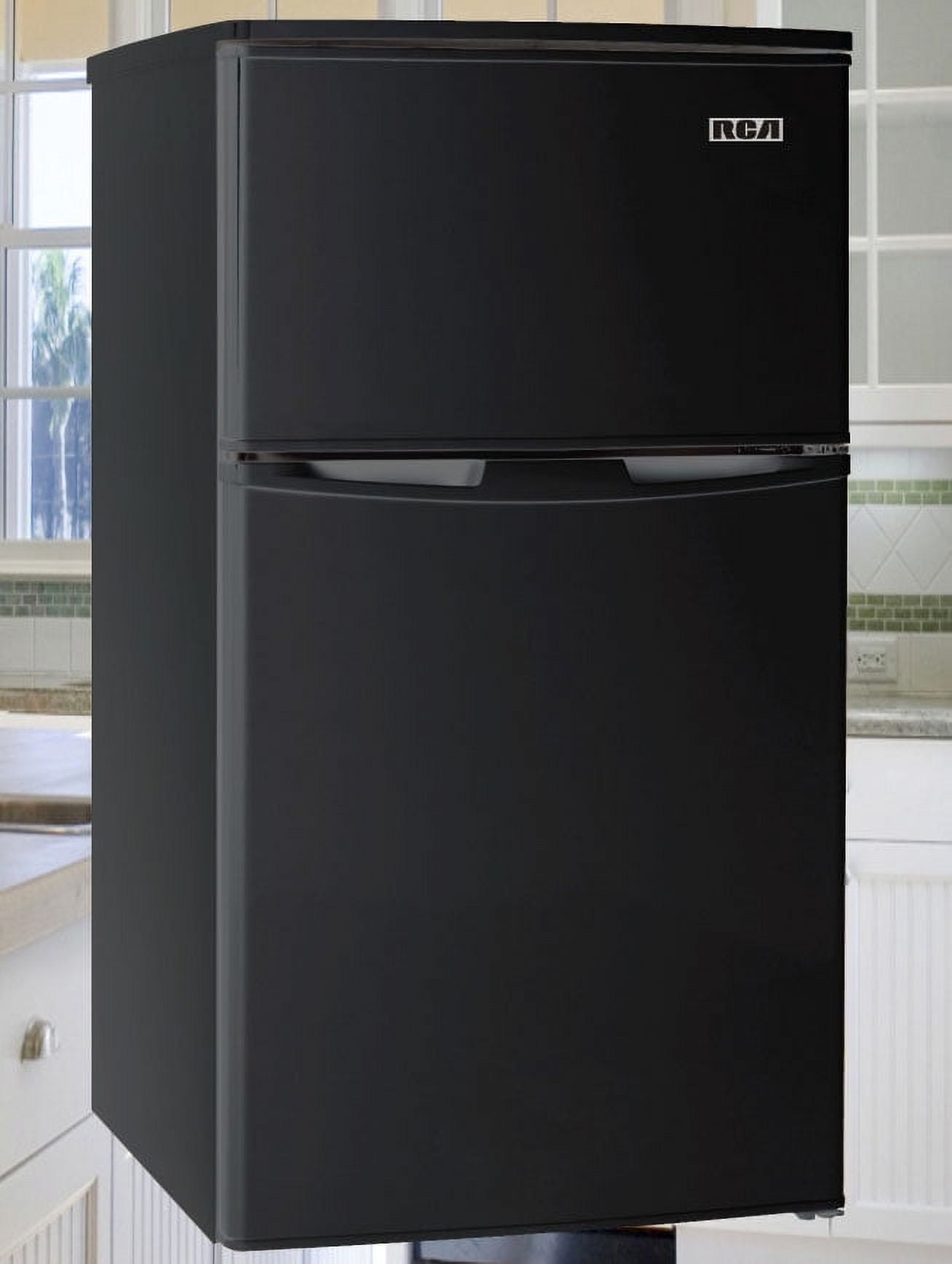 RCA 3.2 Cu Ft Two Door Mini Fridge with Freezer RFR835, Black - Walmart.com