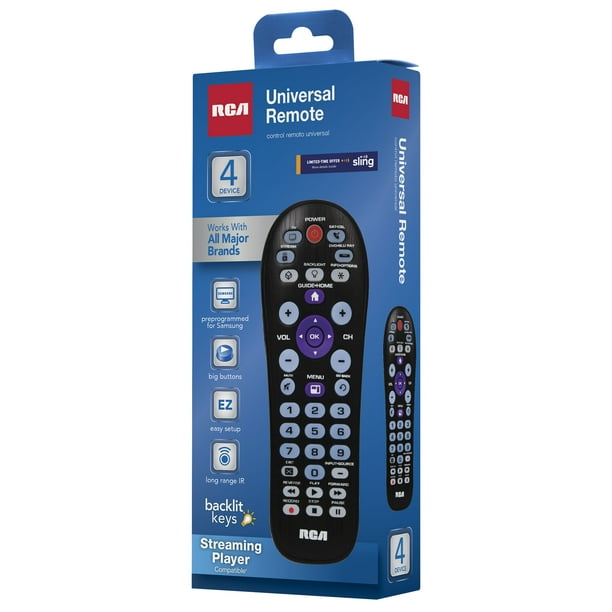 RCA 4-Device Universal Remote Streaming Player Compatible - Walmart ...
