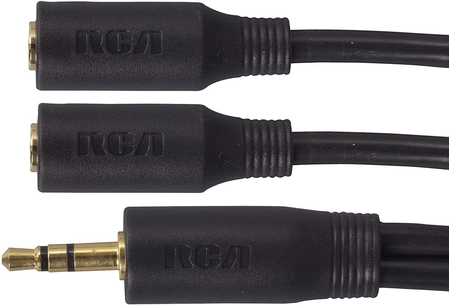 RCA AH202 3.5mm Plug "Y" Adapter 3-Inch Cable - Walmart.com