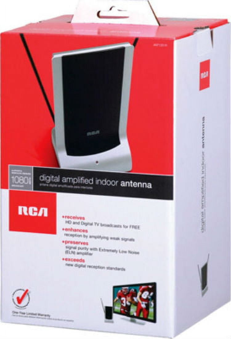 RCA ANT1251EV Amplified Indoor TV Antenna, 55db amp, Each - Walmart.com