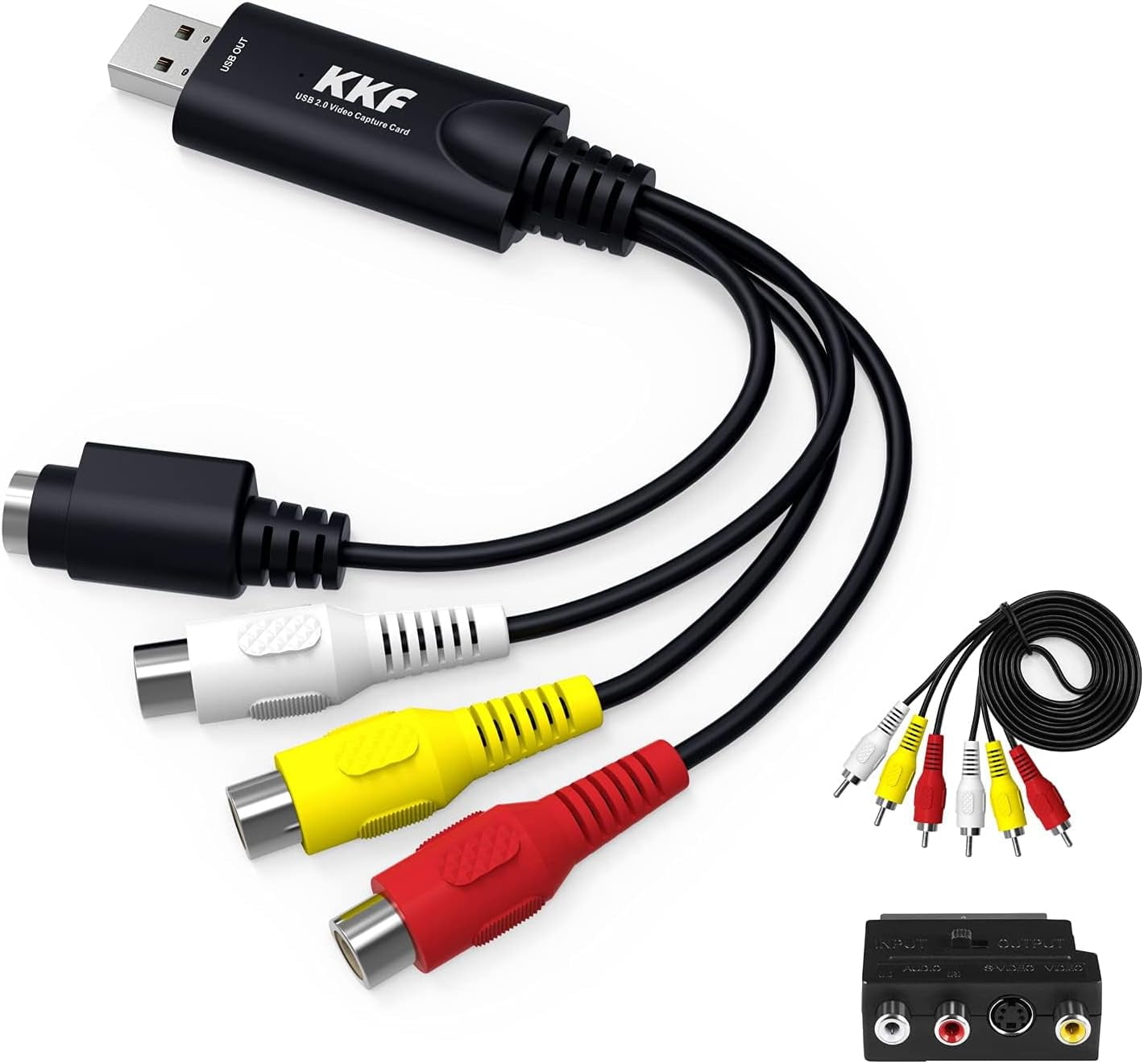 RCA AV to USB Video Capture Card Converter, Convert Analog VHS VCR to ...