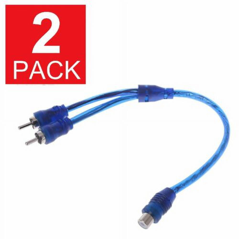 RCA Audio Jack Cable Y Adapter Splitter 1 Female to 2 Male Plug 2-Pack ...