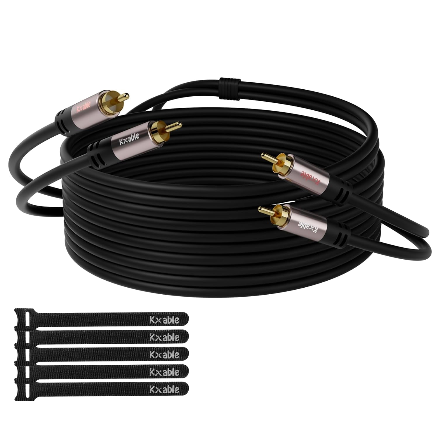 RCA Cable 50FT, 2RCA Male to 2RCA Male Stereo Audio Cable,【22AWG OFC ...
