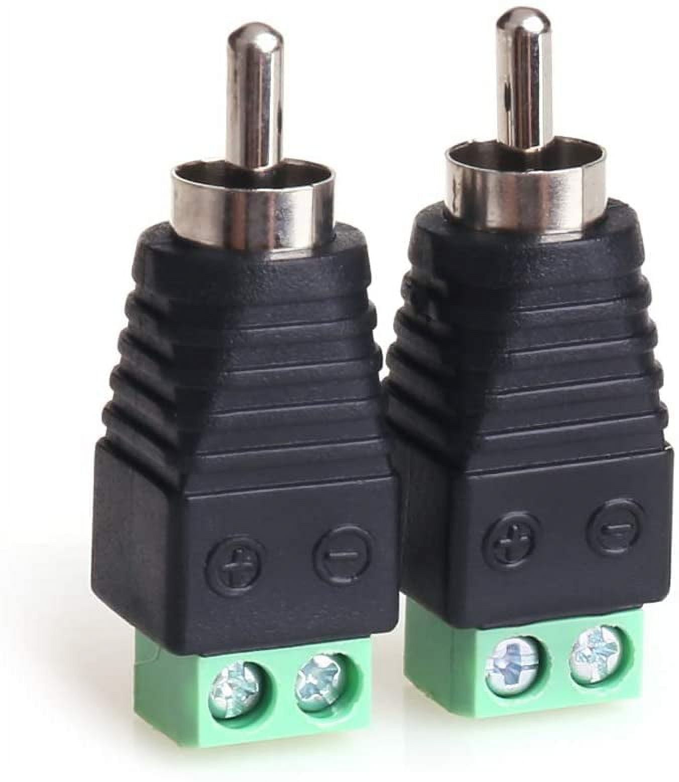 RCA Cable Audio Adapter, Phono RCA Male Plug to AV Screw Terminal Audio ...