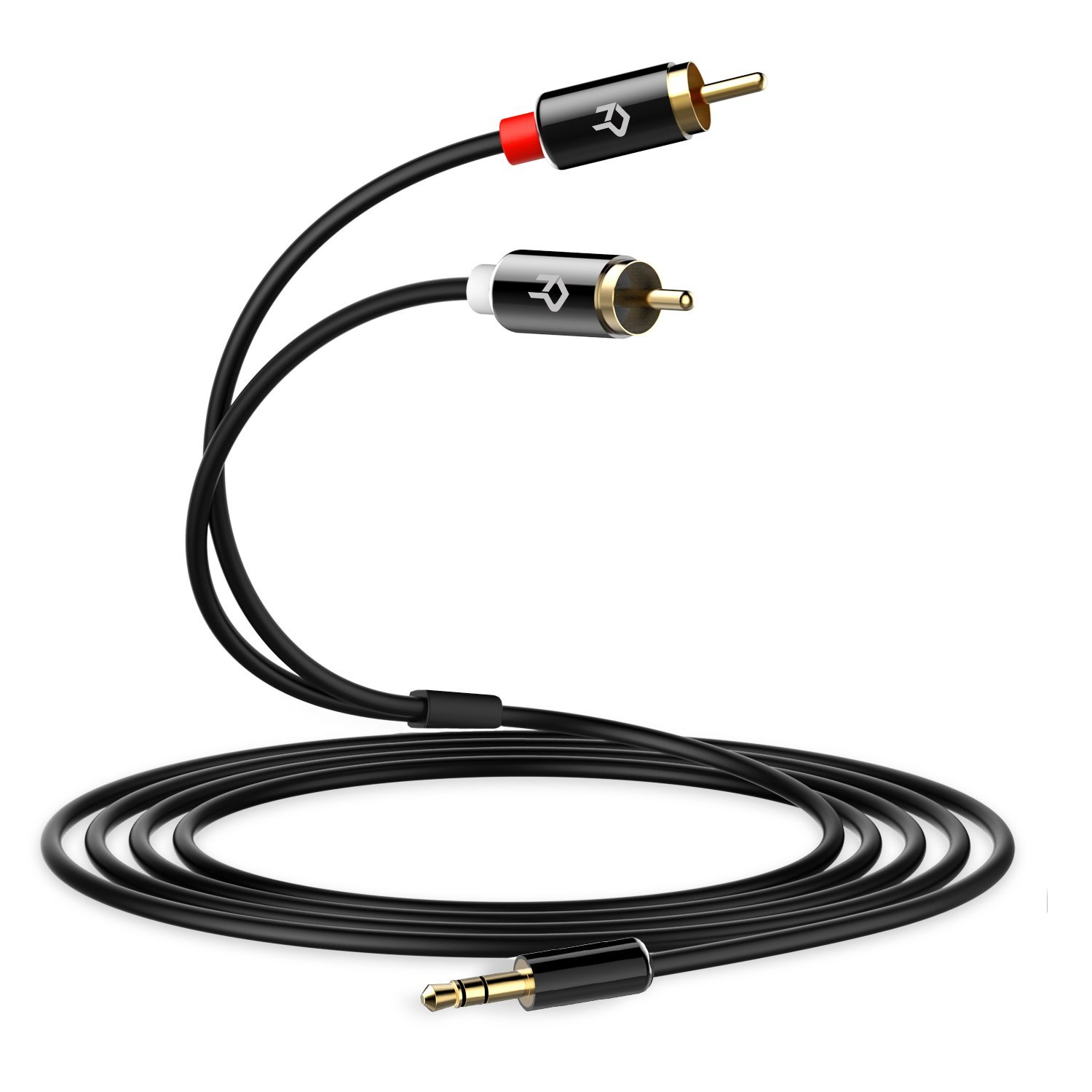 RCA Cable, Rankie Gold-Plated 6FT 3.5mm to 2 RCA Audio Auxiliary Stereo ...