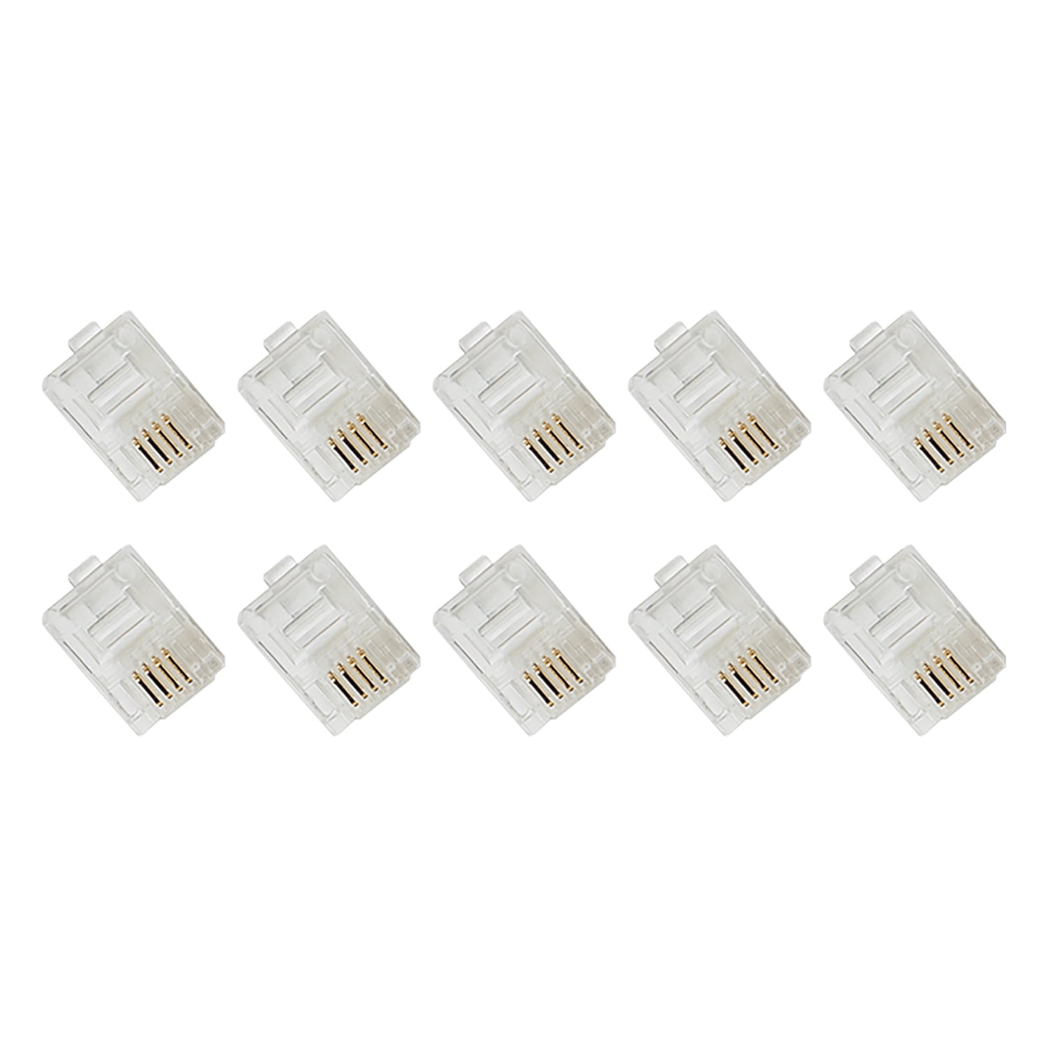 RCA Modular Phone Line Plugs, Clear, 10 Count, TP304RV - Walmart.com