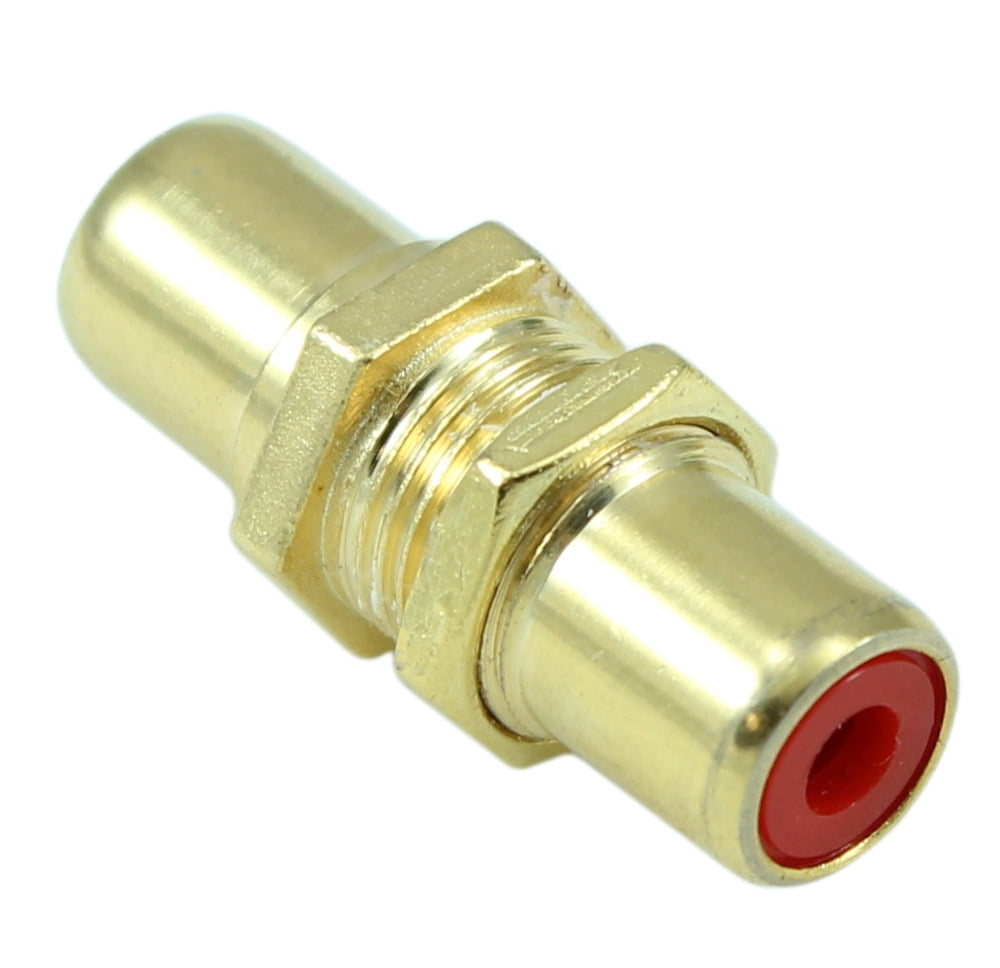 RCA Coupler or Panel Mount Connector, Gold Plated, Red: TV Accessories ...
