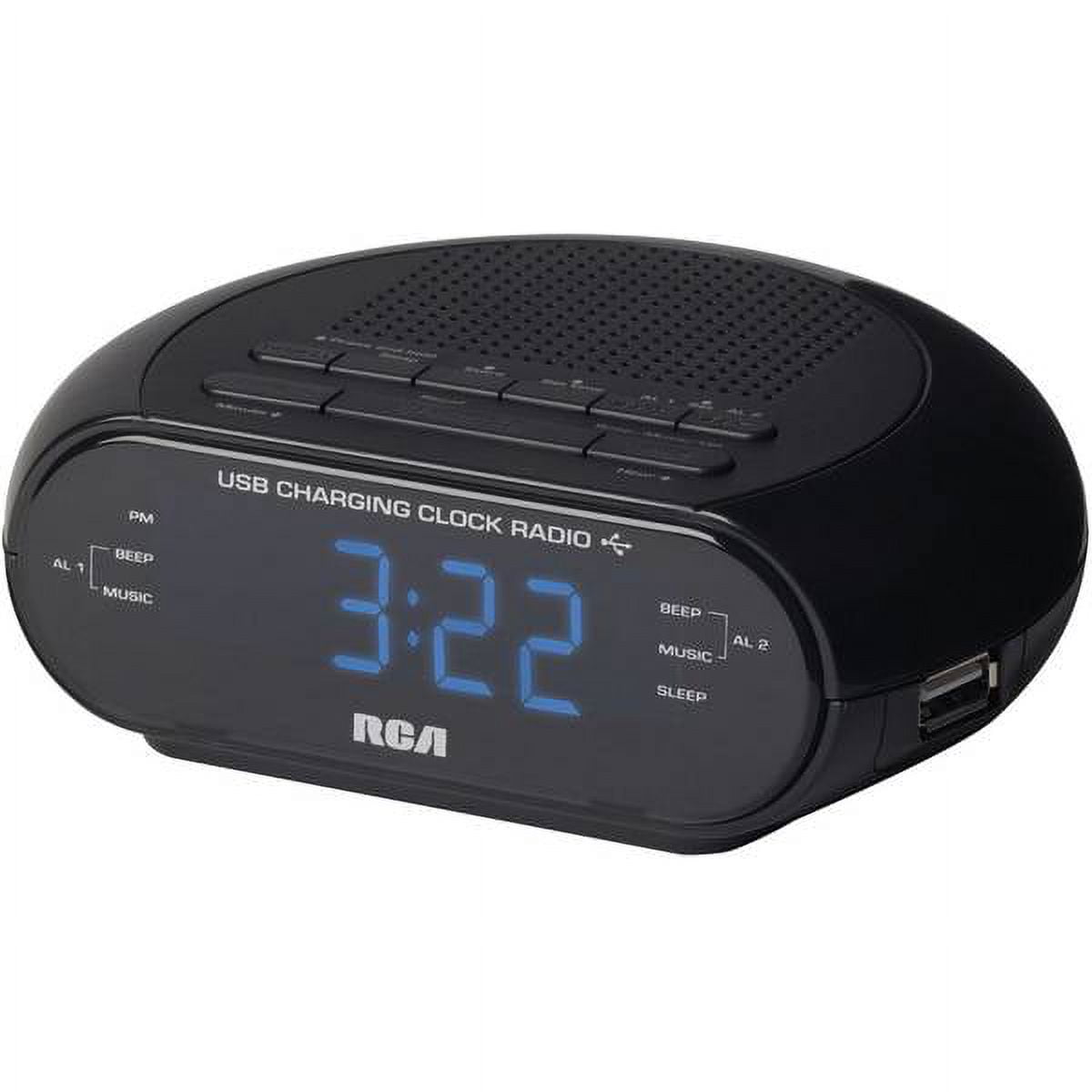 RCA Dual Wake FM Clock Radio with USB Charging Port - Walmart.com