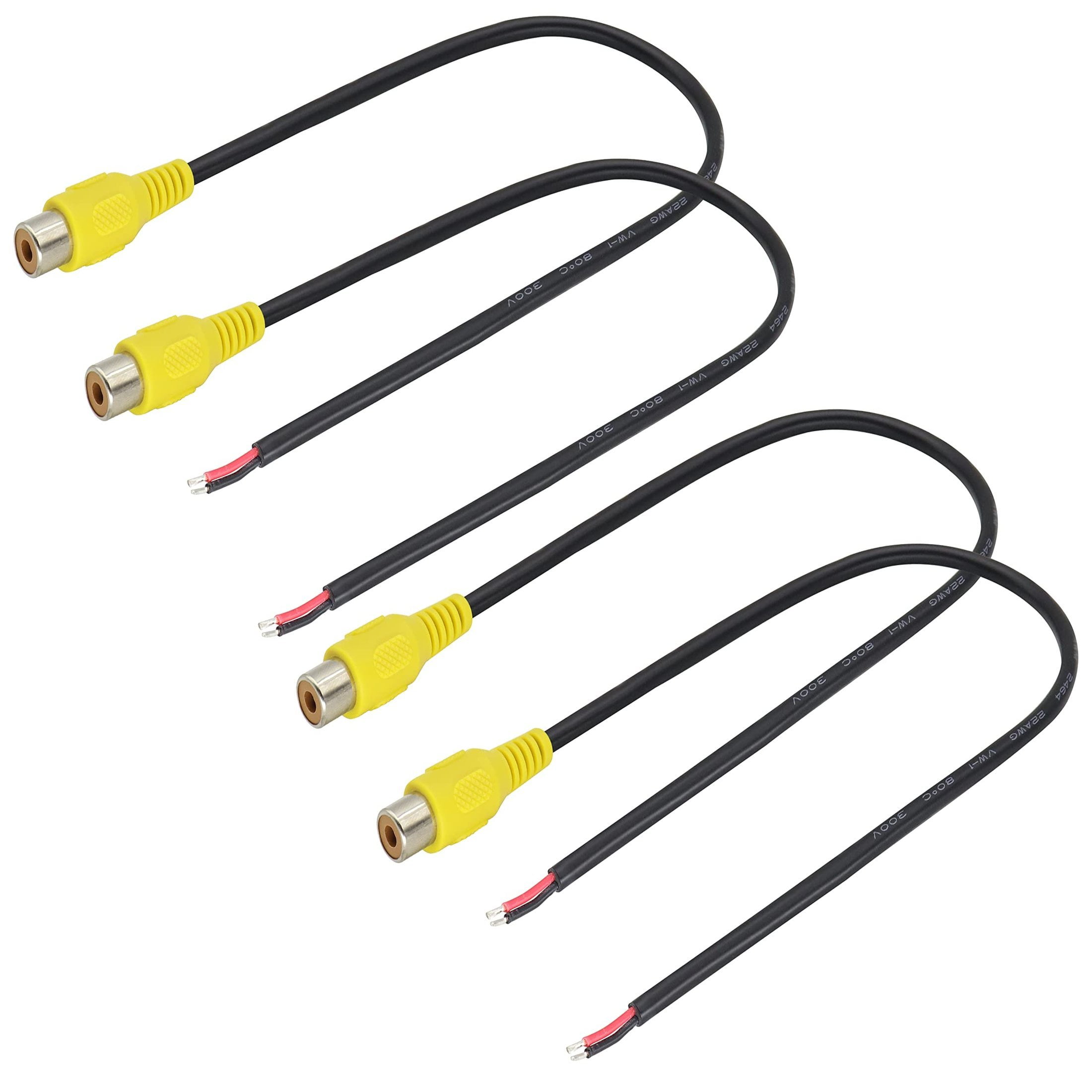 RCA Female to Speaker Cable Adapter Set for Amplifier Audio Connection ...
