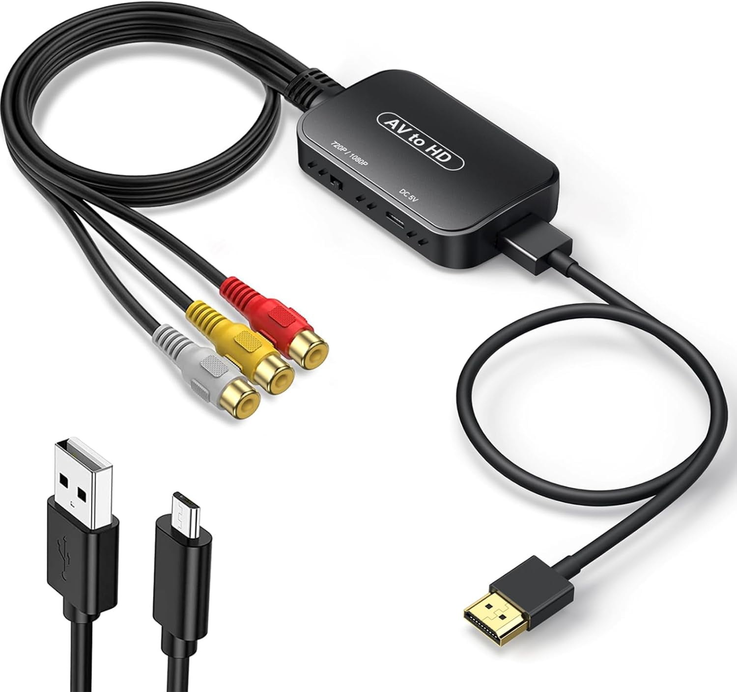 RCA to HDMI Adapter, AV Converter,RCA Female to HDMI Converter ...
