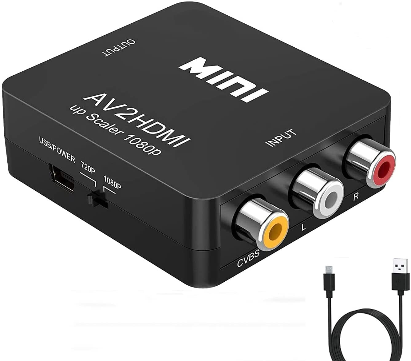 Aousthop RCA to HDMI Converter, 1080P AV to HDMI Adaptor, Compatible ...