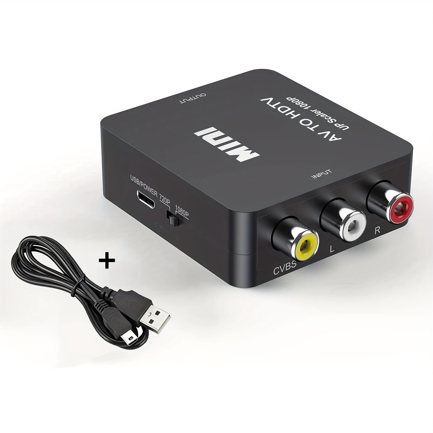 RCA To HDTV Converter 1080P RCA Composite CVBS AV To HDMI Video Audio ...