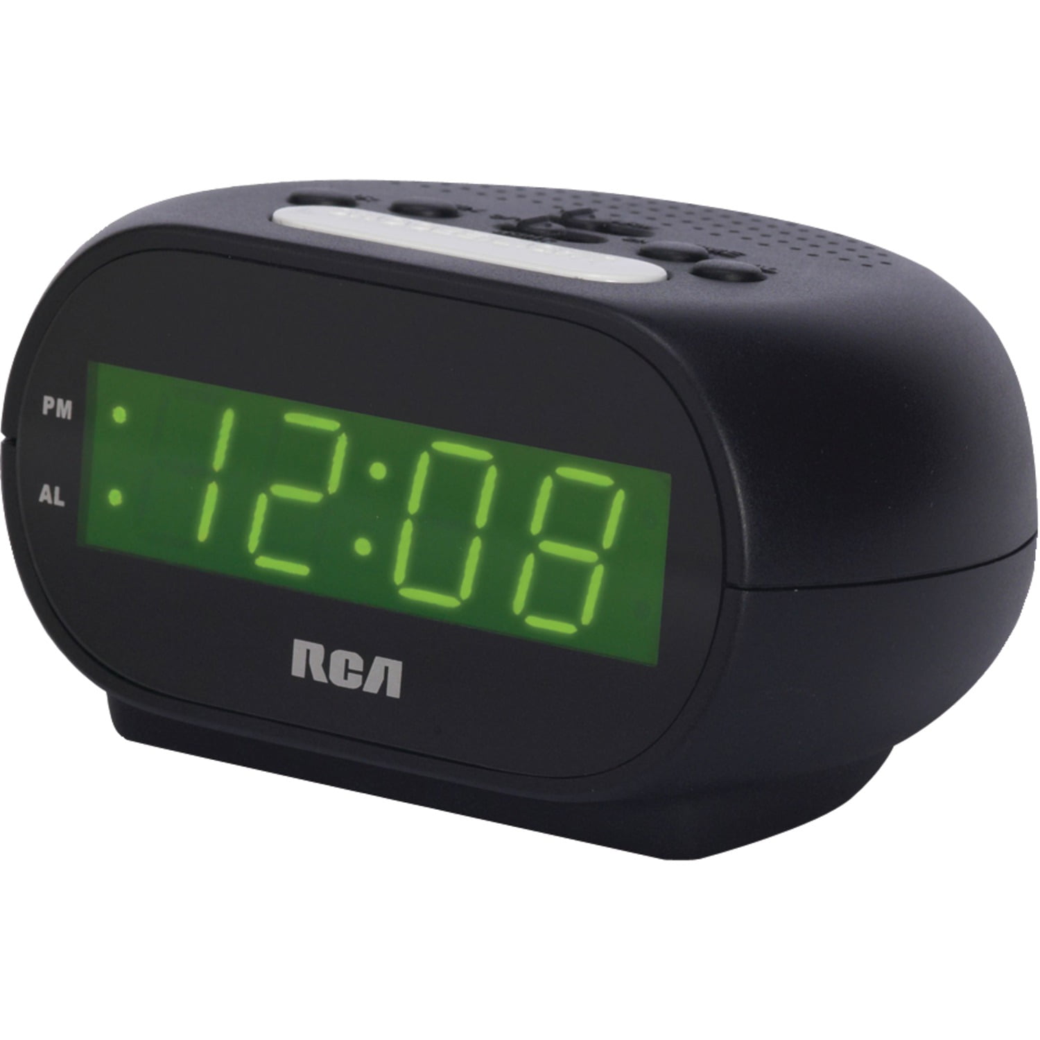 RCA RCD20 Simple Operated LCD Alarm Clock with Battery Backup in Black ...