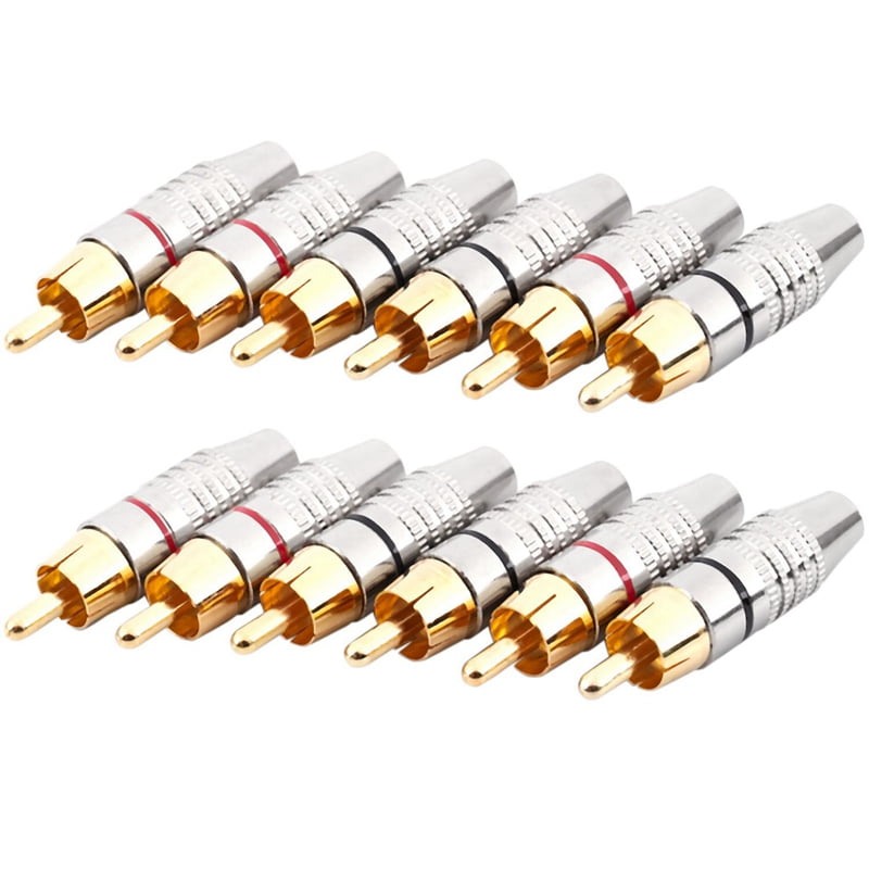 RCA Male Plug Adapter, Audio Phono Gold Plated Solder Connector,Hi End ...