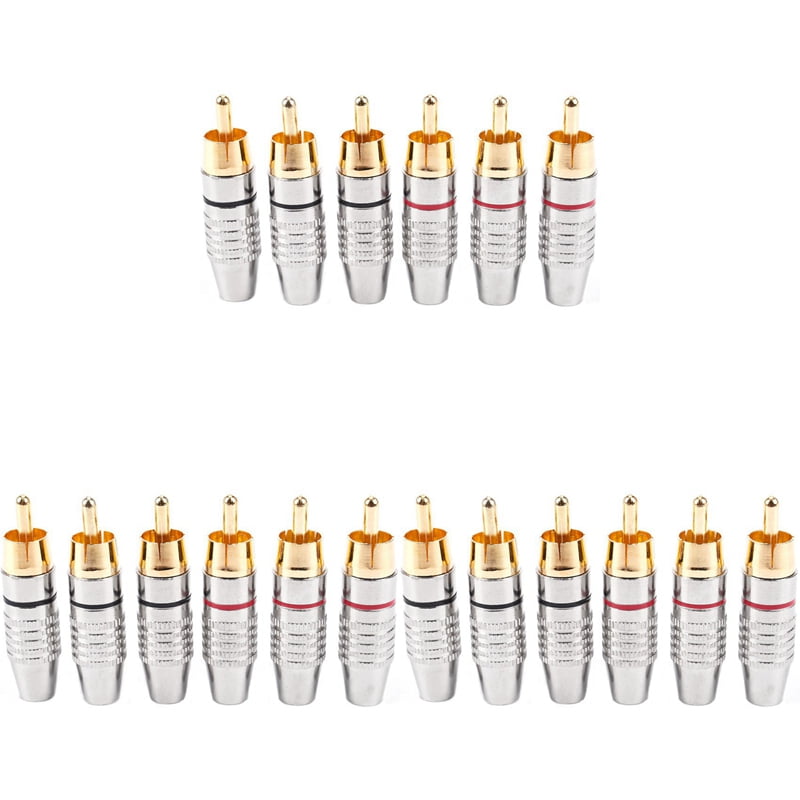 RCA Male Plug Adapter, Audio Phono Gold Plated Solder Connector,Hi End ...