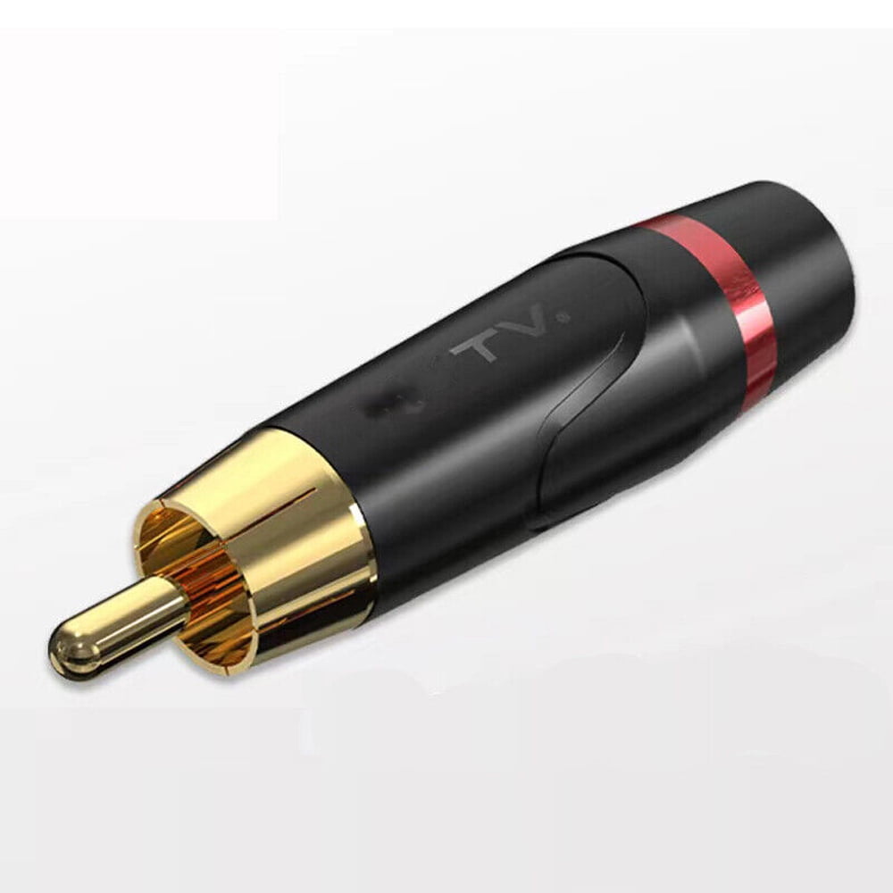 RCA Male Plug Connector Gold Plated Soldering Speaker Cable Wire Connector - Walmart.com