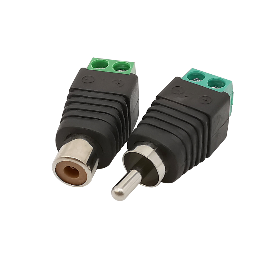 RCA Male Plug & RCA Female Jack Terminal Block Adapter RCA AV Terminal ...