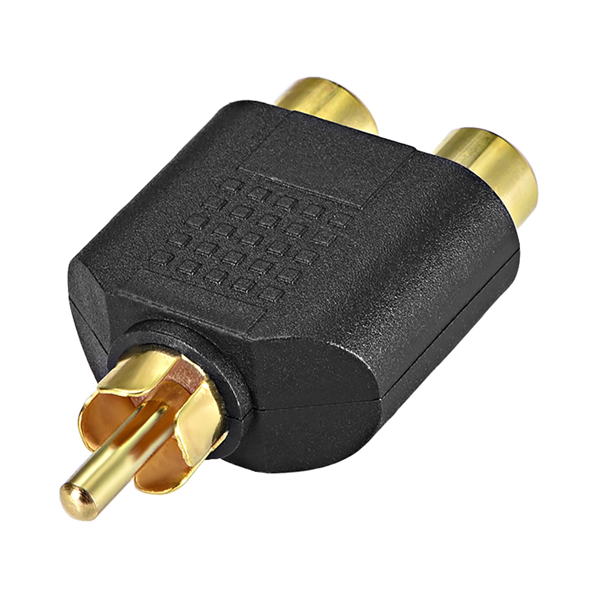 RCA Male to 2 RCA Female Connector Stereo Audio Video Adapter Splitter ...