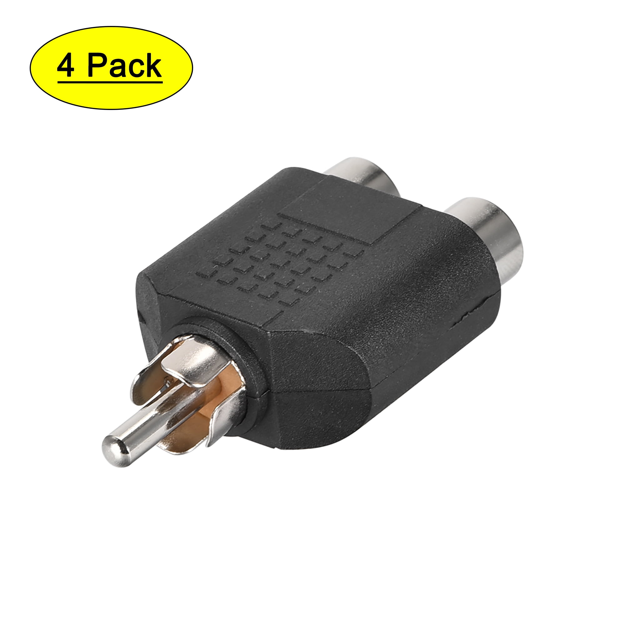 RCA Male to 2 RCA Female Connector Stereo Video Cable Adapter Splitter ...