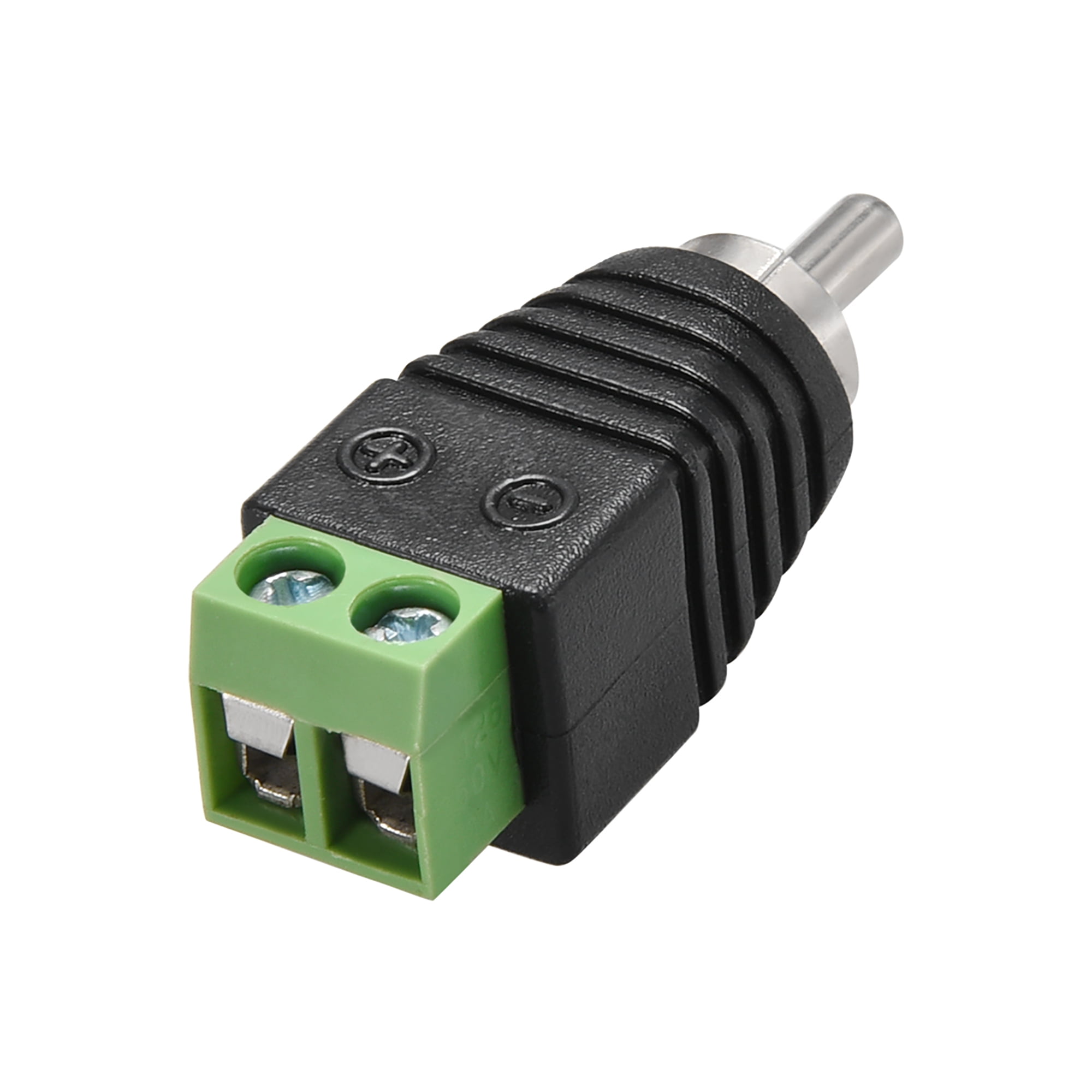 RCA Male to AV Screw Terminal Audio Video Connector Adapter Green for ...