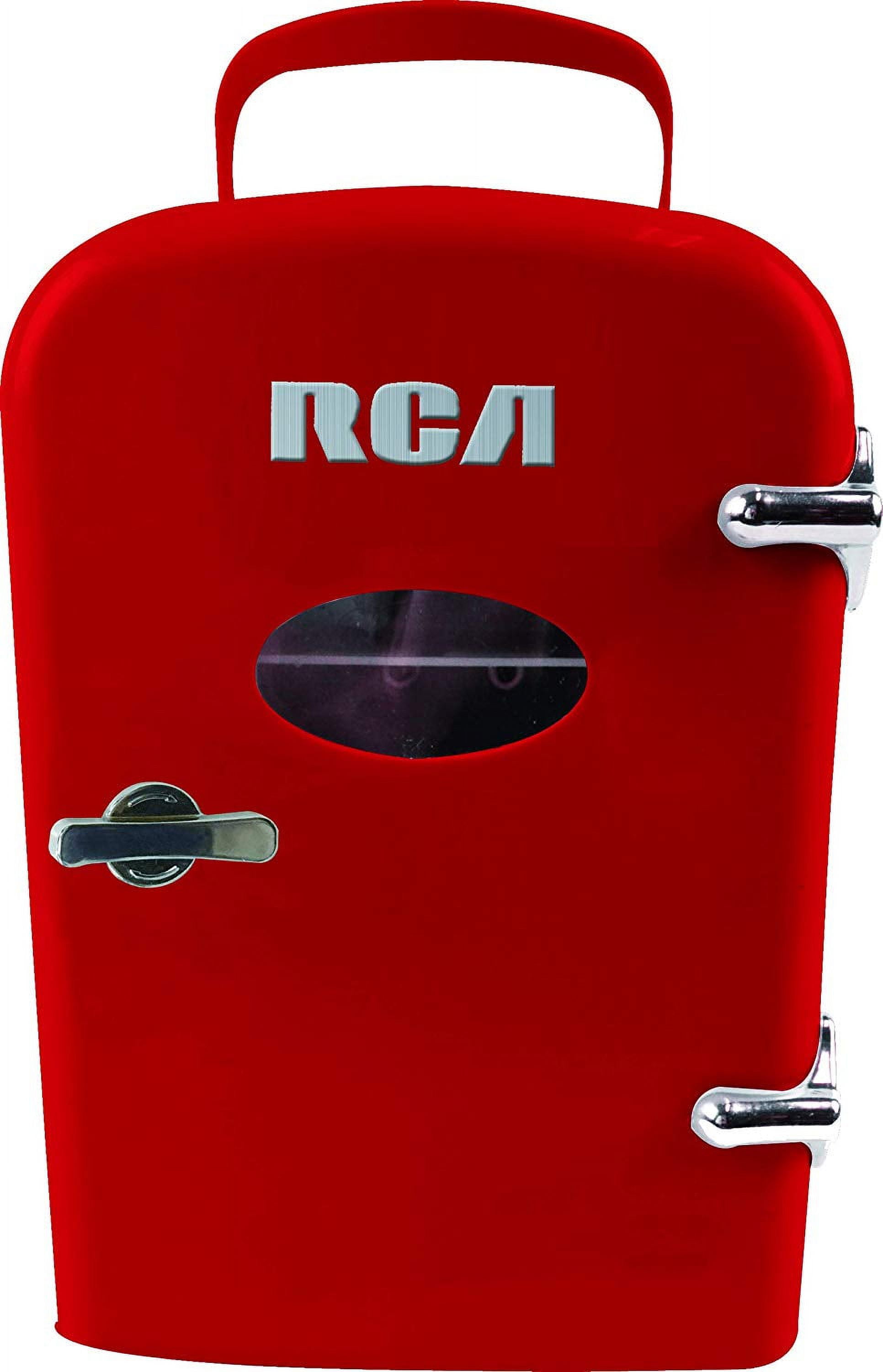 RCA Portable Retro 6-can Mini Fridge RMIS129 in Red - Walmart.com