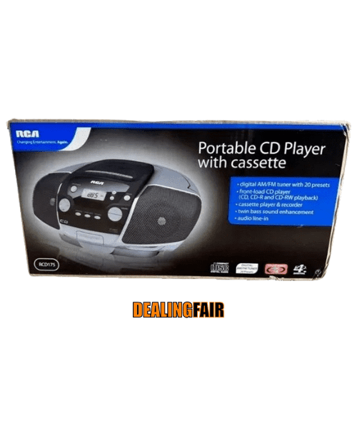 RCA RCD175 Boombox Disk Player Cassette Recorder AM/FM Boombox (New ...