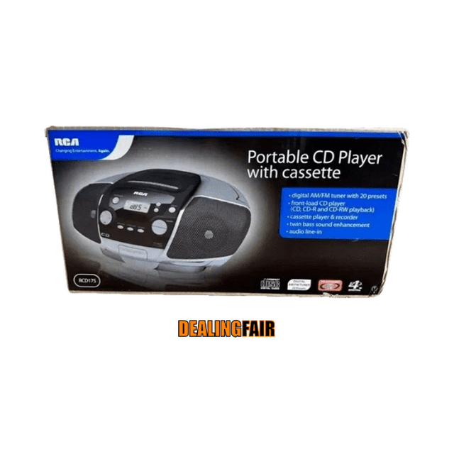 RCA RCD175 Boombox Disk Player Cassette Recorder AM/FM Boombox (New ...