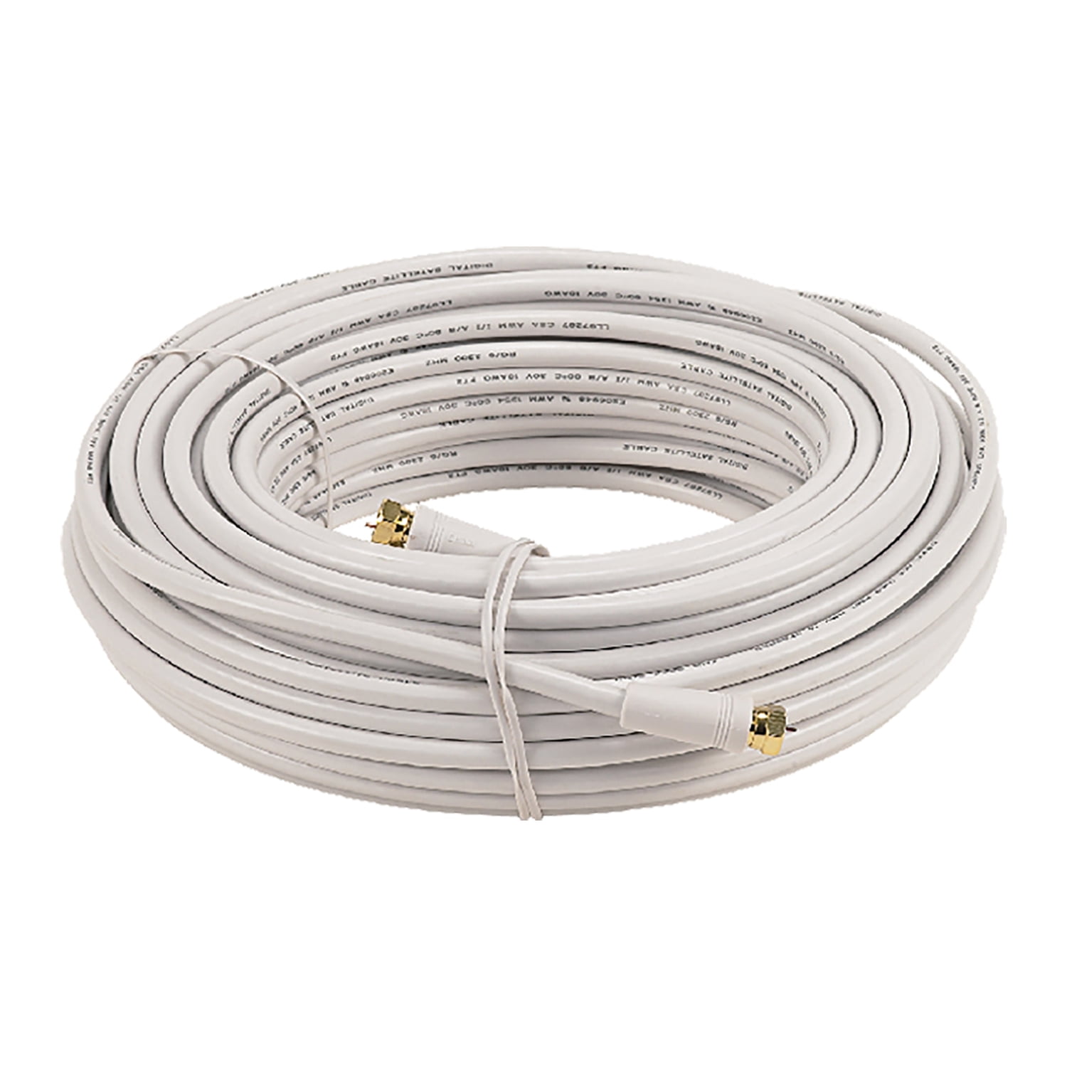Audiovox 50 ft. Long Cord RG6 Coaxial Cable in White with F Connectors ...