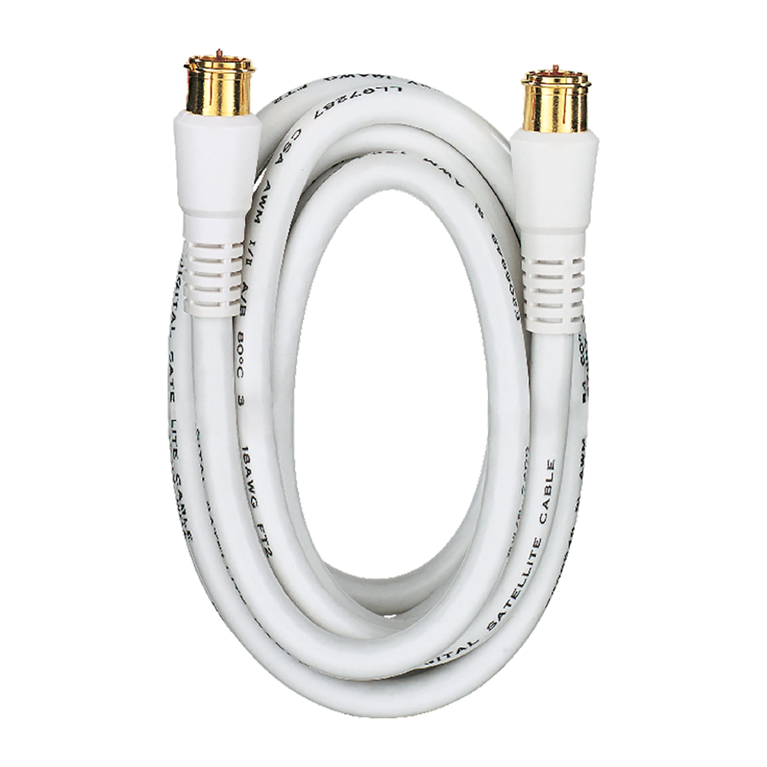 RCA RG6 Coaxial Cable with F-Connectors (6 Ft.; White), VH606WHRV1 ...