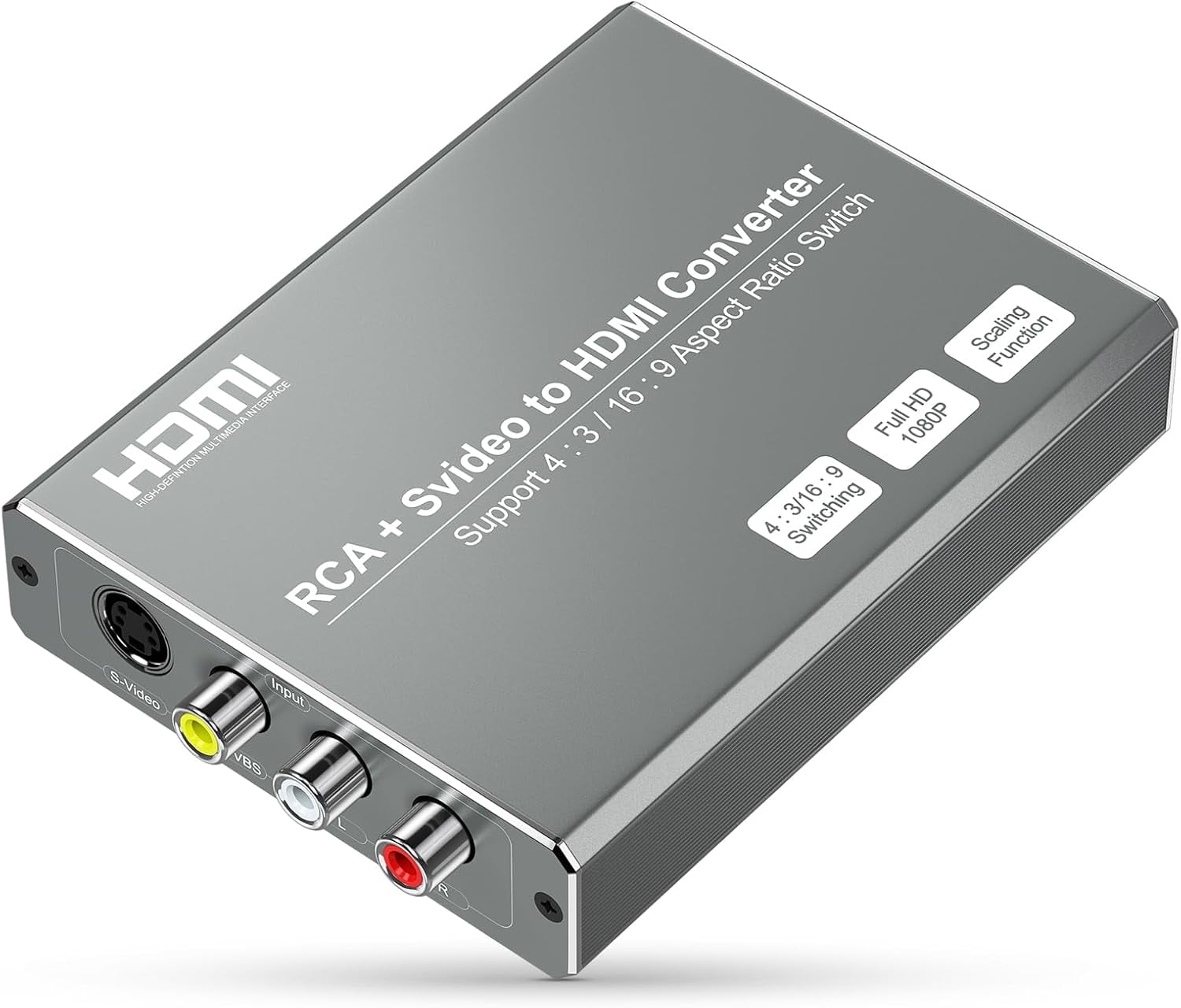 RCA Svideo to HDMI Converter with 4 : 3/16 : 9 Aspect Ratio Switch, S-Video RCA to HDMI Adapter ...