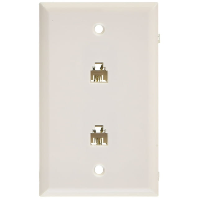 RCA TP253WH Modular Dual Phone Jack Wall Mount White - Walmart.com