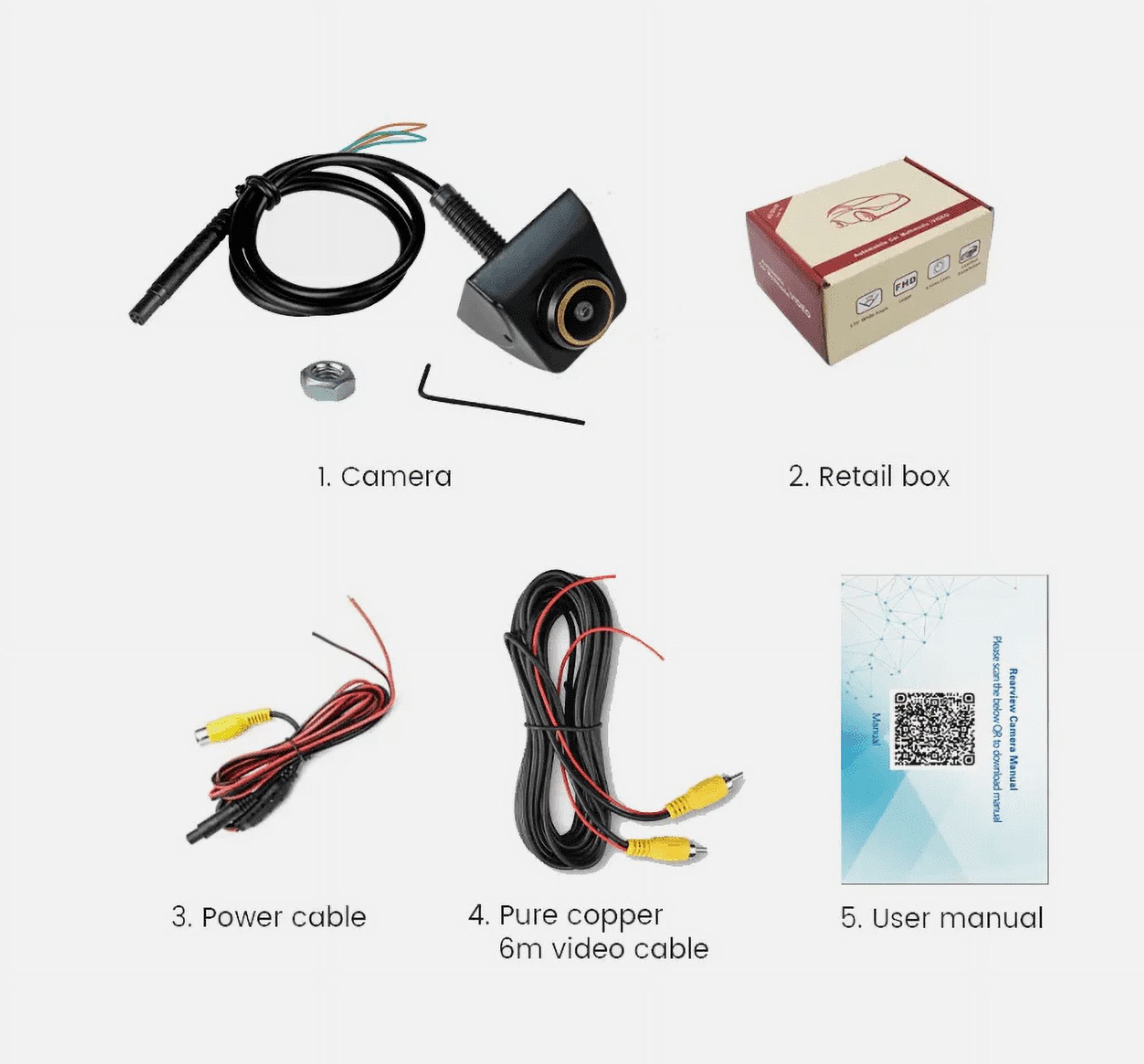 Professional Reversing Camera Video Cable, Thickened RCA Extension ...