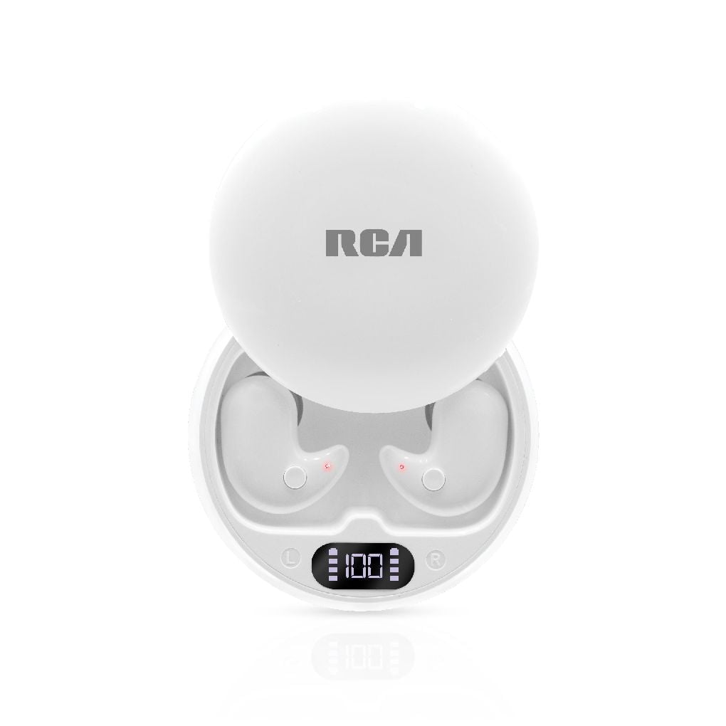 RCA Wave-80 True Wireless Earbuds, 20H Playtime, Hi-Res Audio, White ...