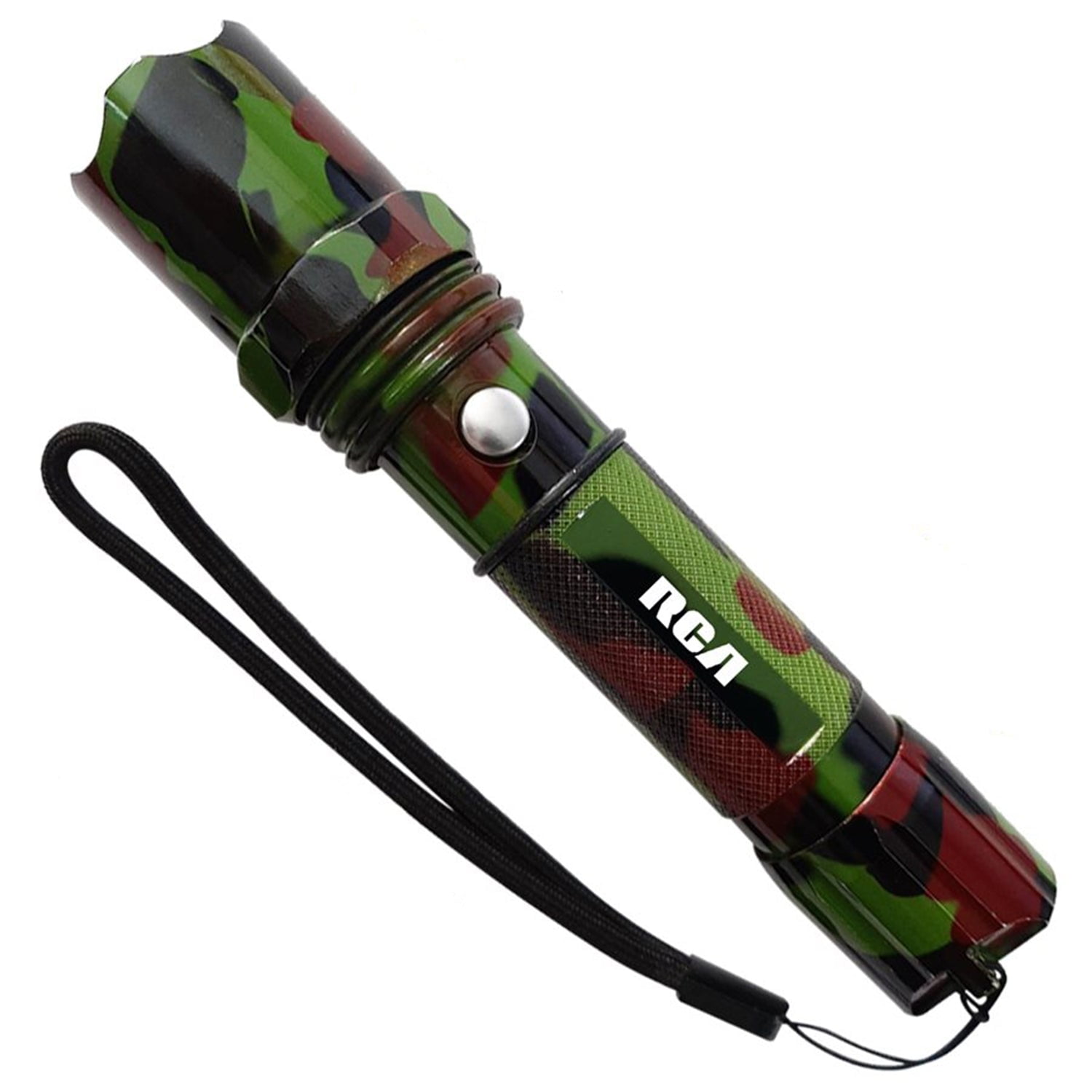 RCA - XPE LED Metal Flashlight, Rechargeable, 450 Lumens, Camouflage ...