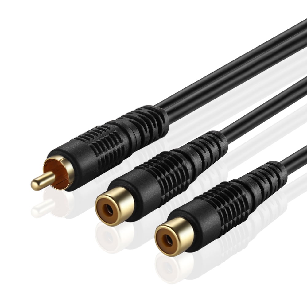RCA Y Adapter Cable Splitter (6 Inch) - RCA to Dual RCAF Y-Cable 2 ...