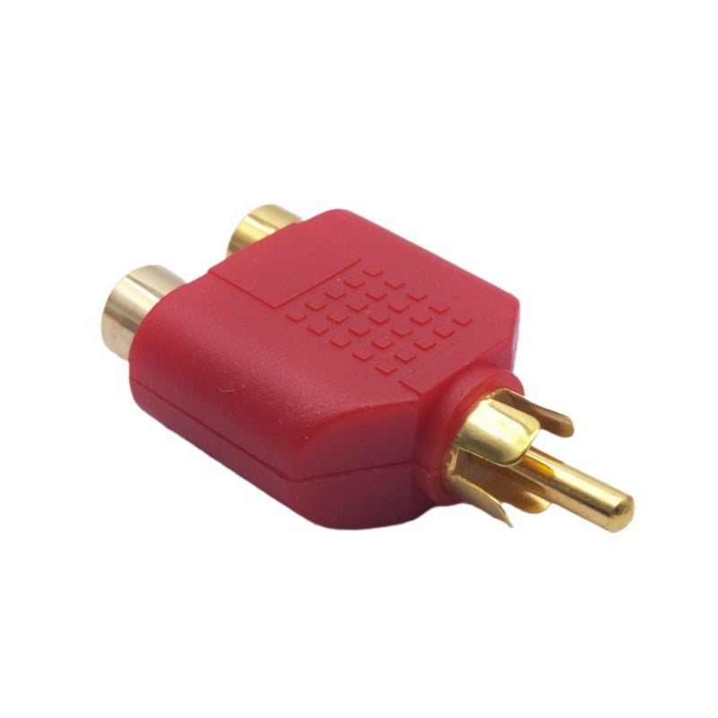RCA Y Splitter Plug Adapter 1 Male to 2 Female Auditory Video Connector ...