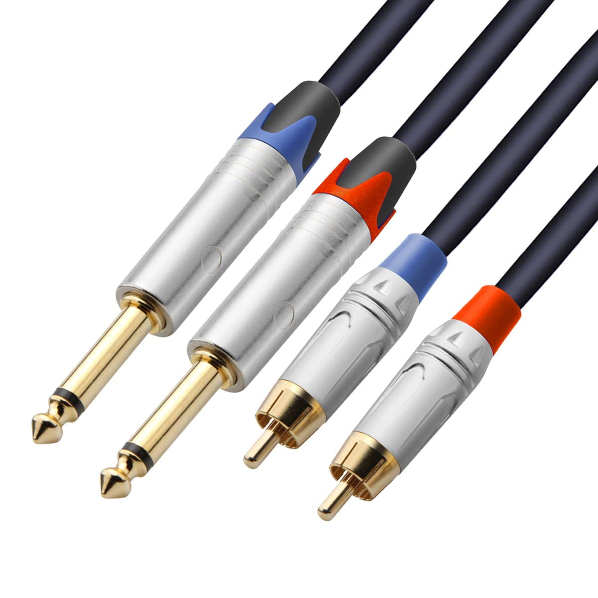 RCA to 1/4 Cable, Dual RCA to Dual 1/4 inch TS Stereo Audio ...