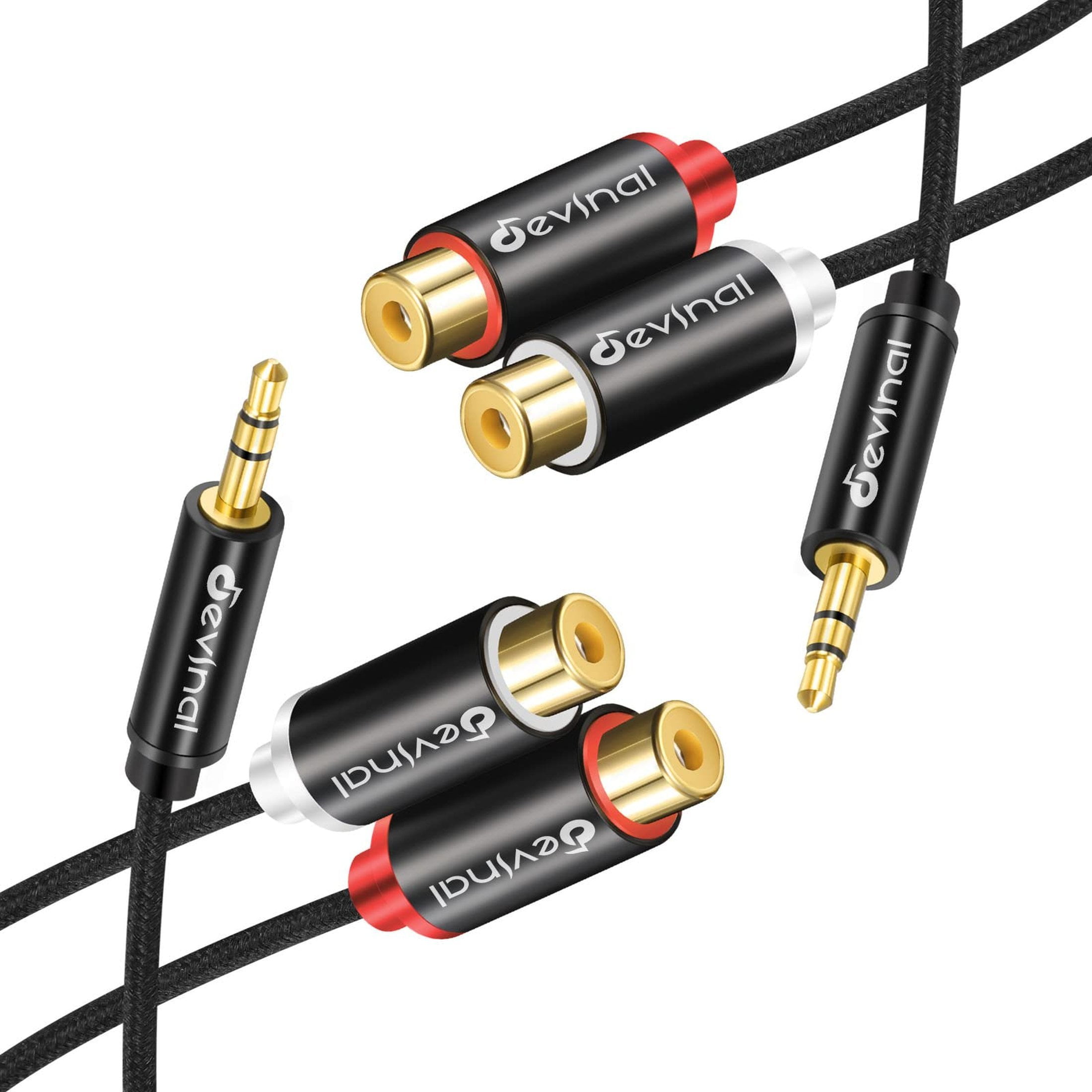 RCA to Aux 3.5mm Y Splitter Cable for Audio Devices 2 Pack - Walmart.com