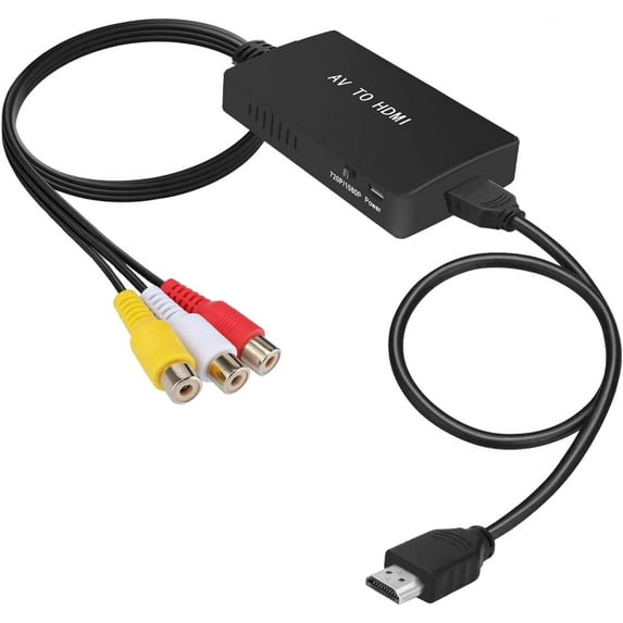 RCA to HDMI Converter, Composite to HDMI Adapter Support 1080P PAL/NTSC ...