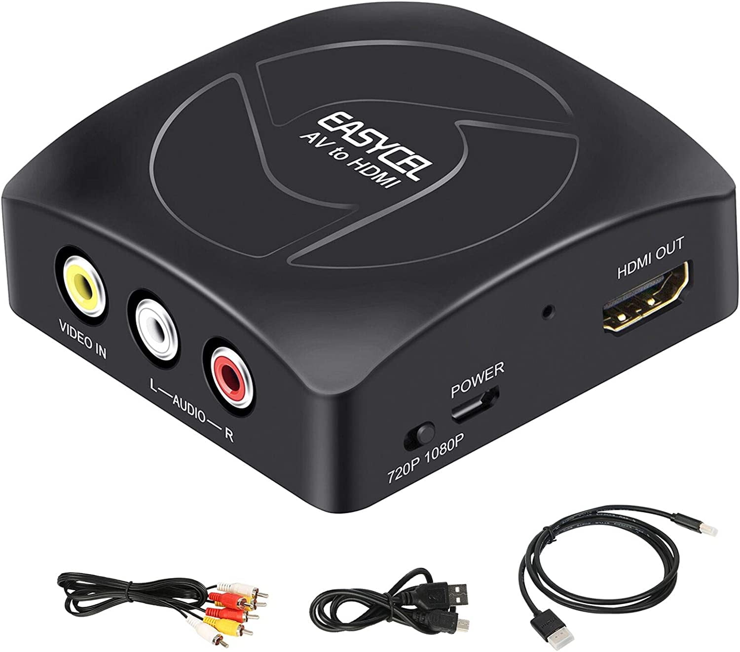 RCA to HDMI Converter with HDMI and RCA Cables, EASYCEL Composite to HDMI Converter, CVBS/AV to ...