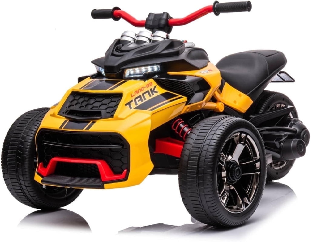 RCB 12V Kids Ride on ATV 3-Wheel Police Motorcycle w/ LED Lights& Music ...