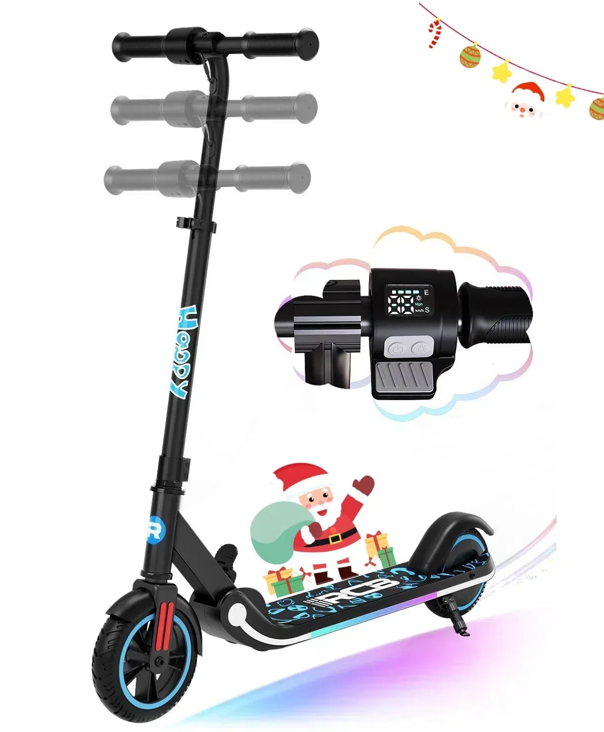 RCB Electric Scooter for Kids Ages 6-12, 200w, up to 10 Mph, Colorful ...