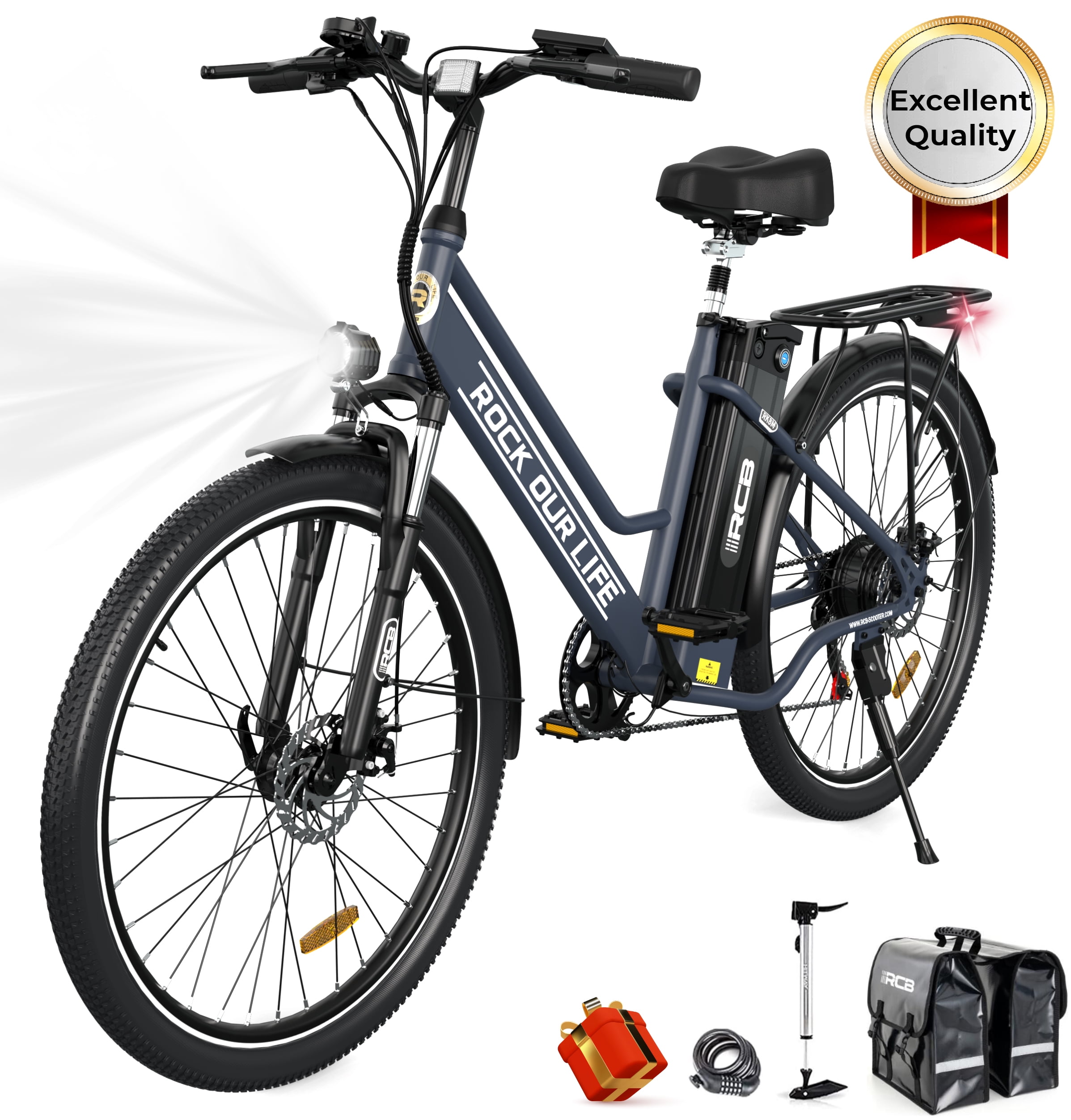 Free Shipping! RCB 26" Electric Bike 500W Motor 36V/12AH Removable ...