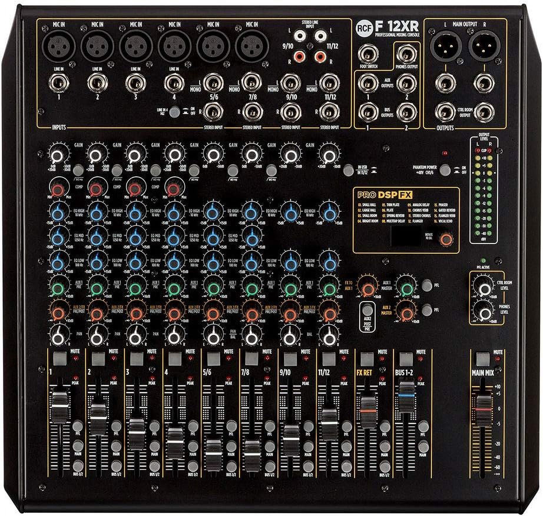 RCF F12-XR 12 Channel Mixer with Multi-FX and Recording - Walmart.com