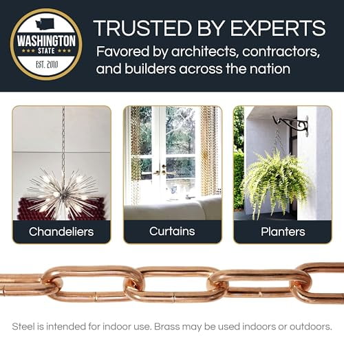 RCH Hardware CH-S59-496-AC-10 Steel Fixture Chain, Antique Copper (10FT ...