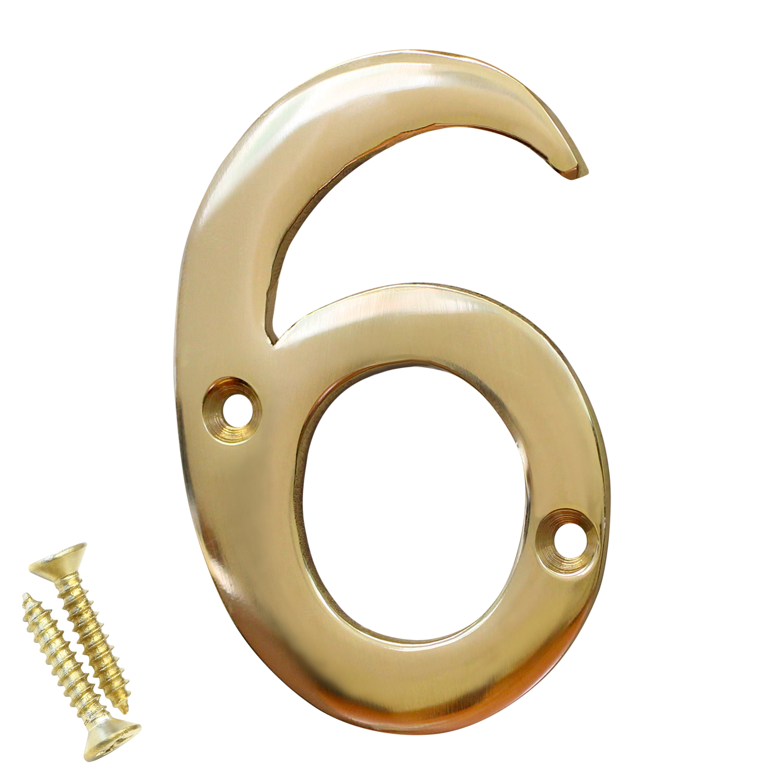 RCH Hardware NO-BR2270-75 Brass House Number, 3 Inch, Polished Brass ...