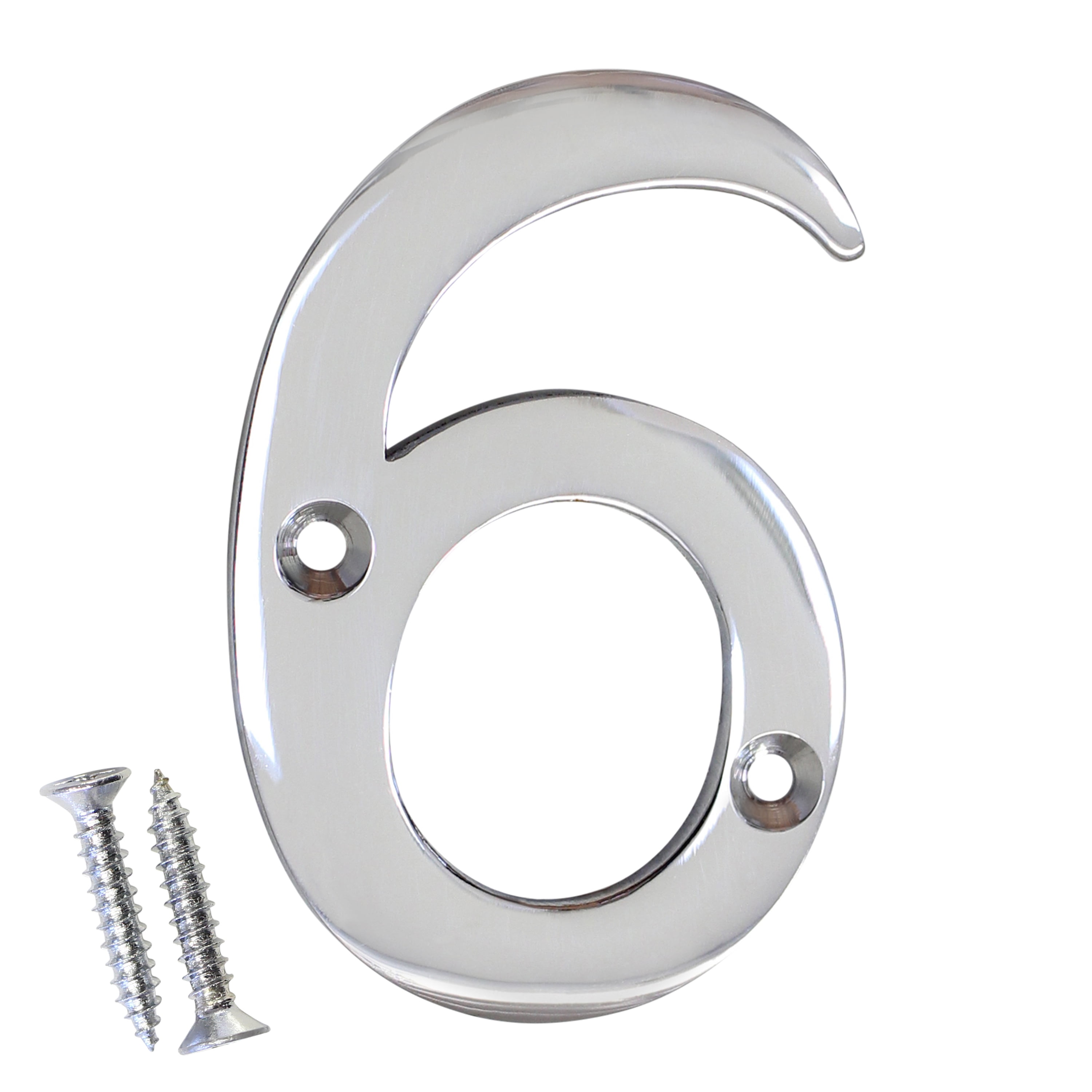 RCH Hardware NO-BR2270-75 Brass House Number, 3 Inch, Polished Chrome ...