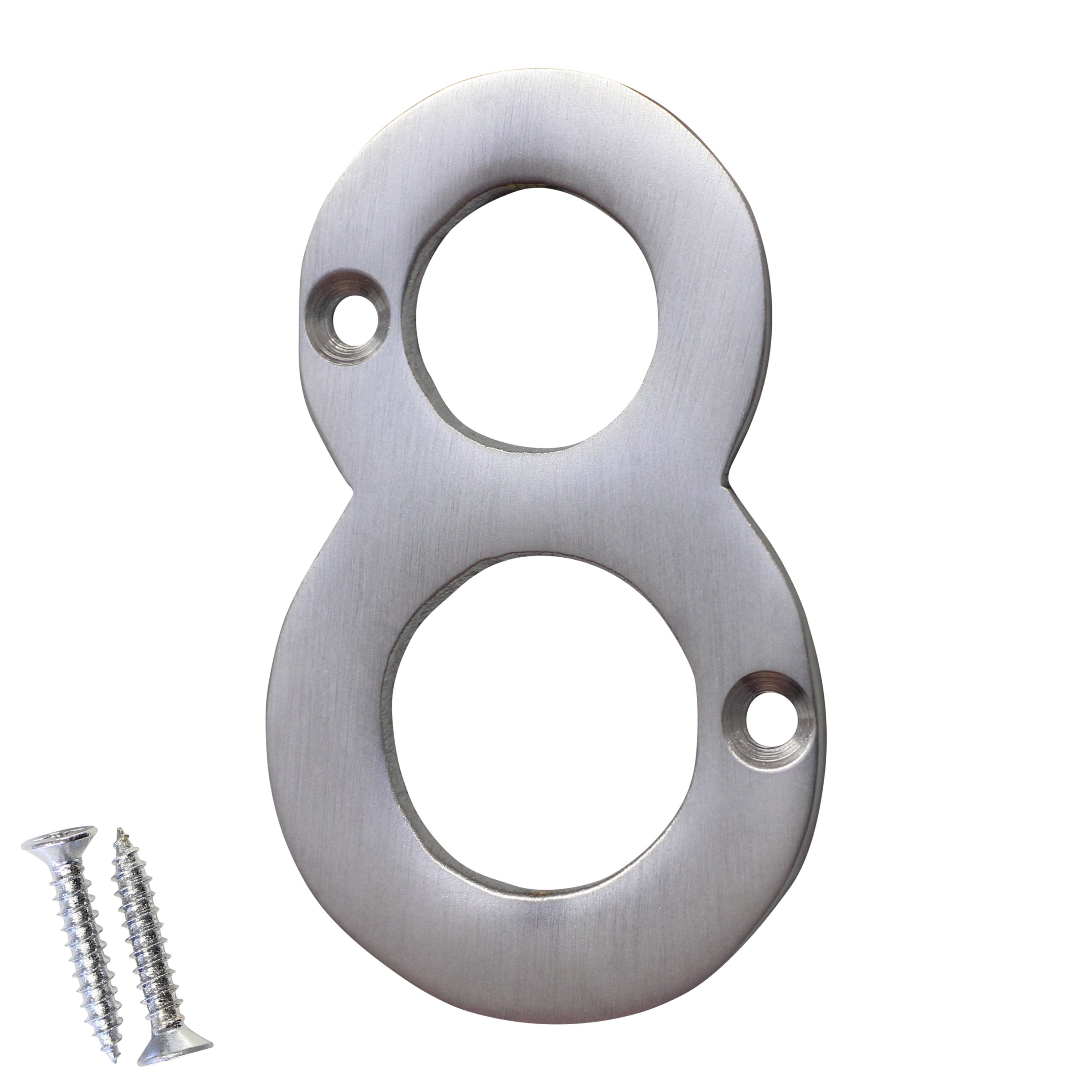 RCH Hardware NO-BR2270-75 Brass House Number, 3 Inch, Satin Chrome ...