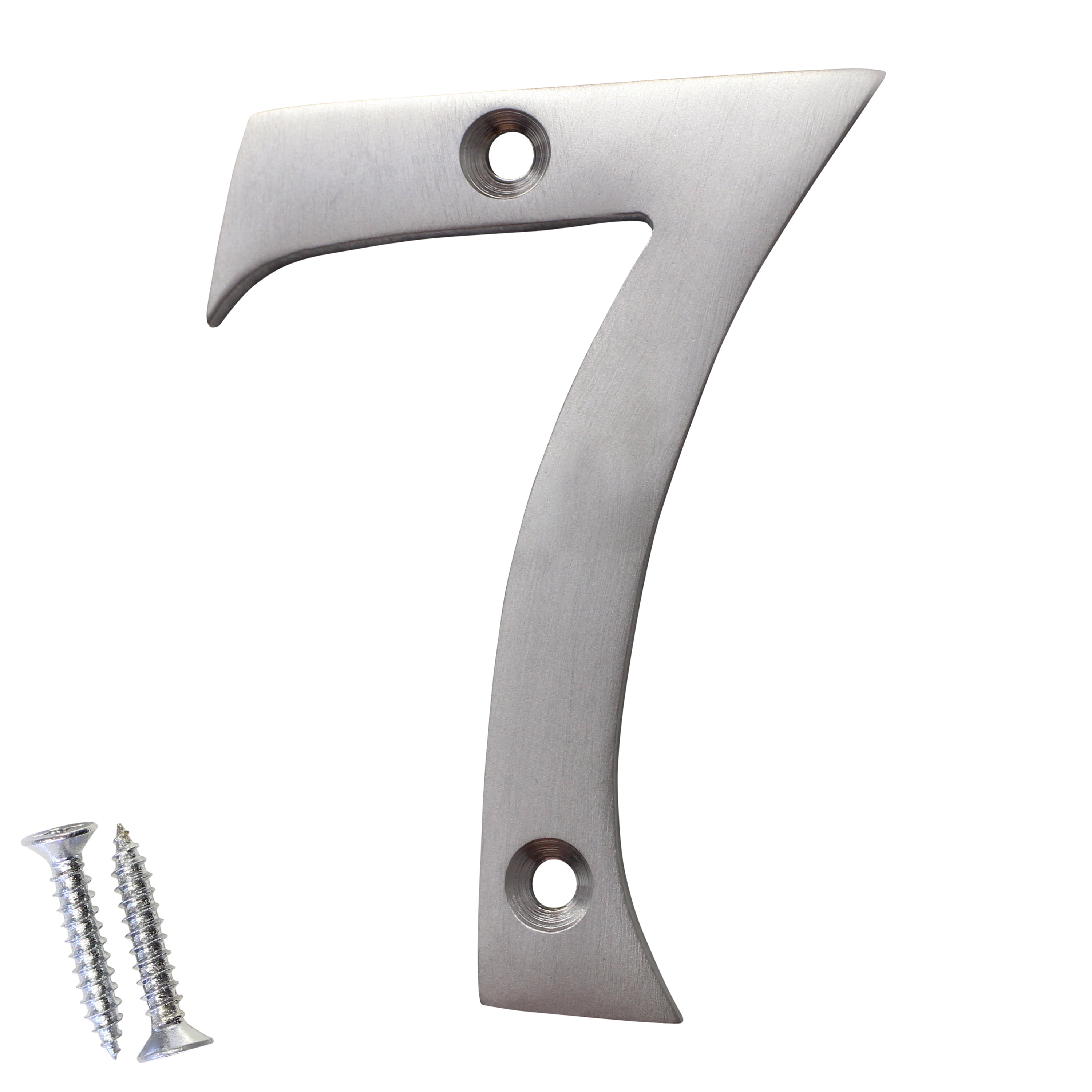 RCH Hardware NO-BR2270-75 Brass House Number, 3 Inch, Satin Chrome ...